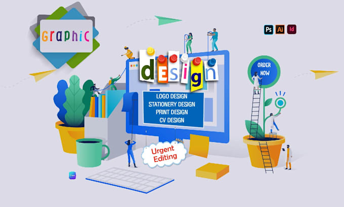 Do creative or graphic design service, vector illustration by ...