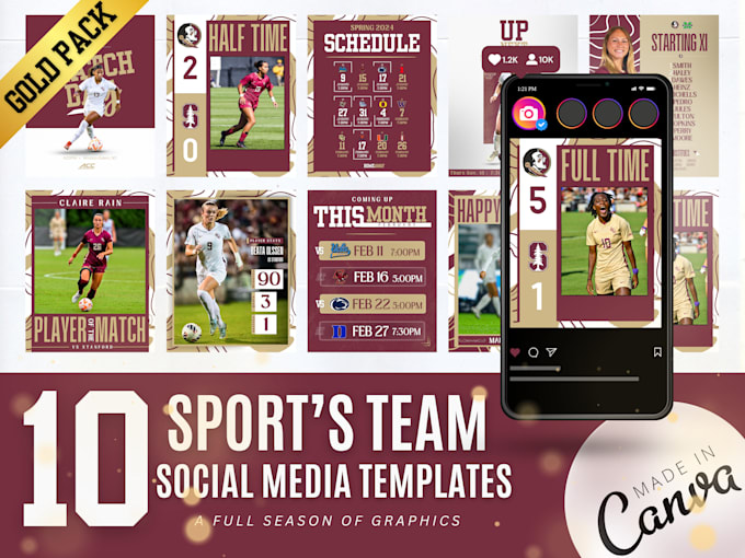Design instagram templates for your soccer, basketball, or football ...