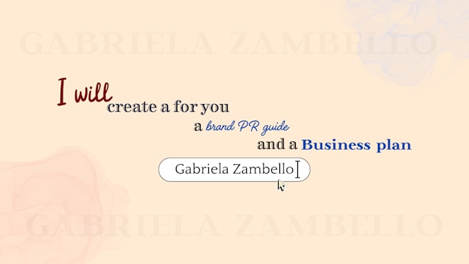 Create a brand pr guide and business plan for you by Gabizambello | Fiverr