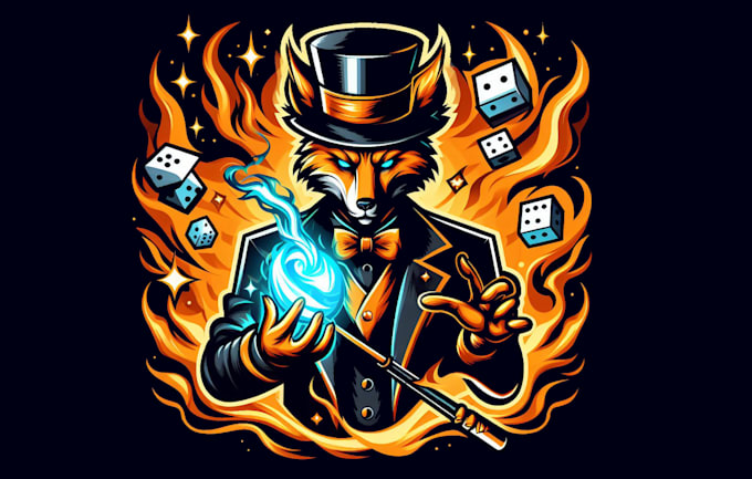Make an amazing fox magician mascot logo design with unlimited revision ...