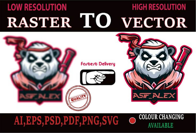 Do jpg,png to vector,vectorize logo raster to vector tracing by ...