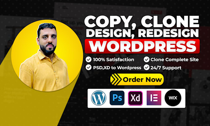 Clone, copy, redesign, or design website in elementor pro, psd, xd to wordpress by Saboor_08 ...