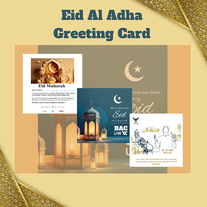 Design professional eid mubarak greeting card by Thilinimadhuwan | Fiverr