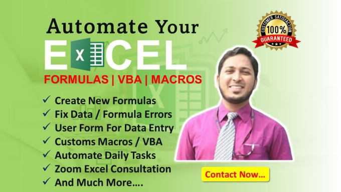 Do excel vba, macro, automation, formula, function, dashboard ...