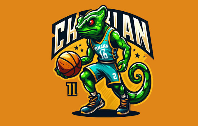 Design super chameleon sport mascot logo with source file in 12 hours ...