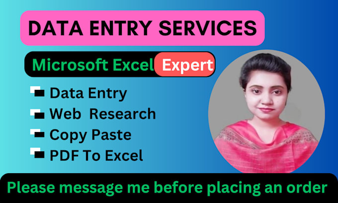Do data entry, copy paste, web research , excel data entry and pdf to excel by Rubidataentry ...