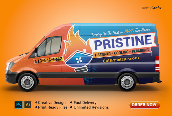 Do eye catching vehicle wrap, creative van wrap, car wrap by Aamir_grafix | Fiverr