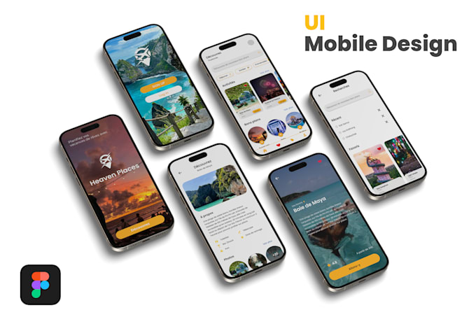 Design travel app ui and interactive prototype by Loanralefo | Fiverr