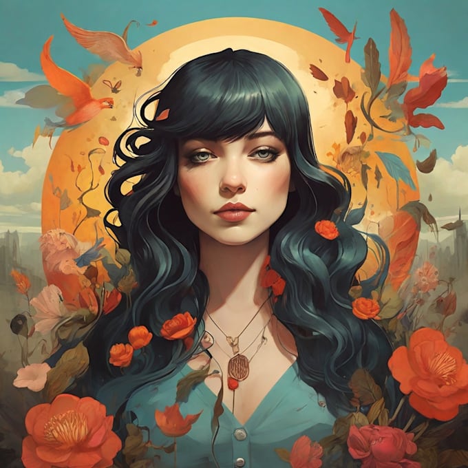 Create a an illustrated album cover by Pleutica | Fiverr