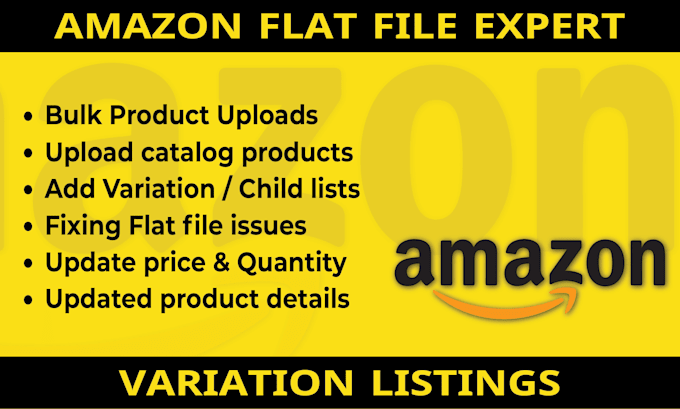 Fix your amazon product listing issues can use flat file by Hkhadi | Fiverr