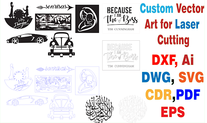 Design custom vector file for laser cutting dxf svg ai cdr pdf by Design_eng77 | Fiverr
