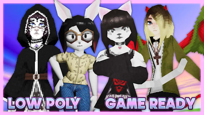 Model, rig and animate a 3d low poly ps1 n64 or psx style character by ...