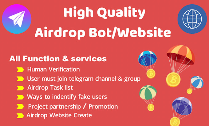 Make a high quality telegram airdrop bot for you by Mrayankhan | Fiverr