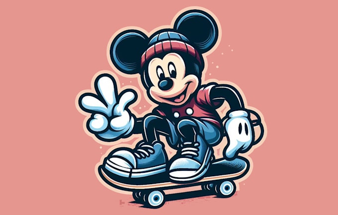 Design high quality mickey skate mascot logo for you with express ...