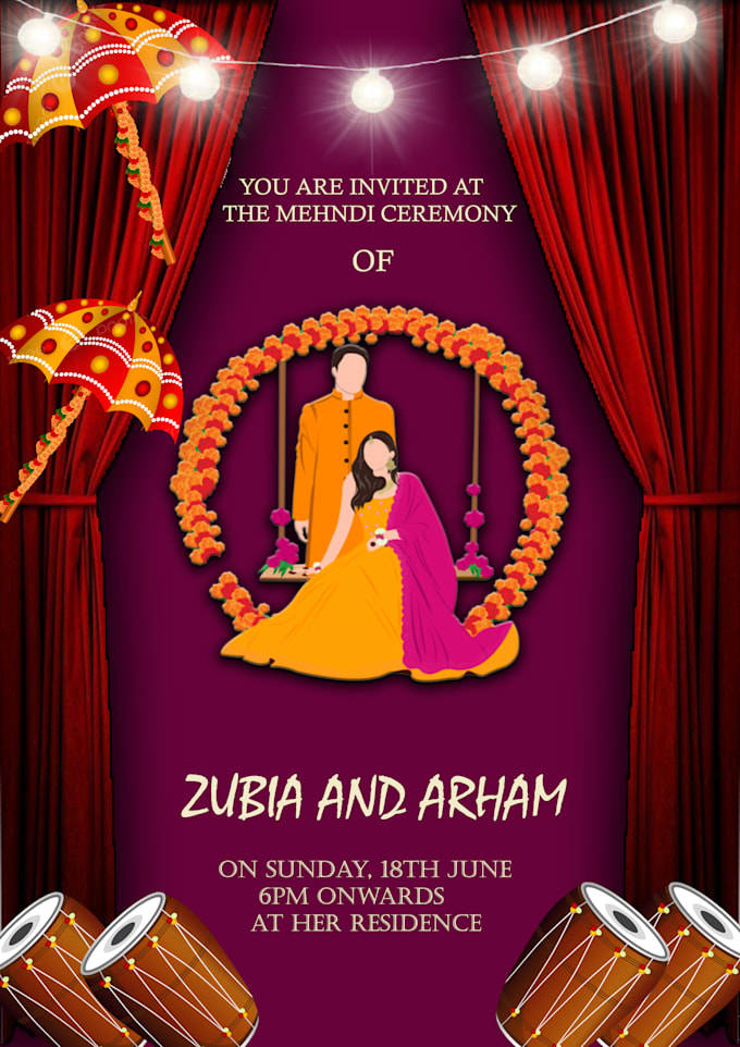 Design stunning invitation cards by Biya_mughal1 | Fiverr