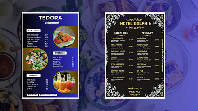 Create restaurant menu, bar menu and food menu design by Sithija_yhub | Fiverr