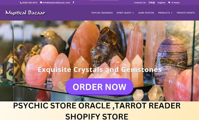 Design psychic shopify store oracle spiritual shopify store tarot ...