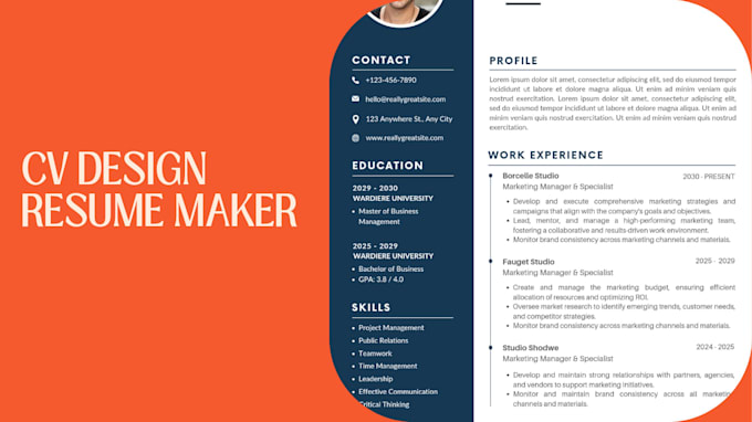 Make professional resume design, cv design in editable format by ...