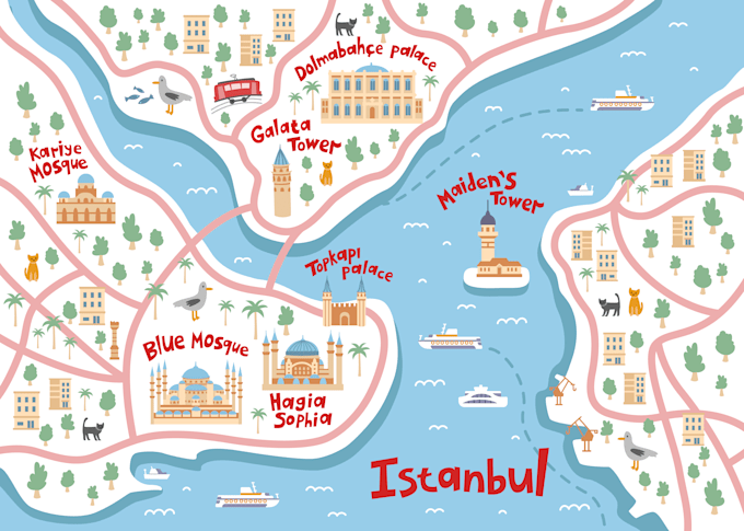 Draw custom digital vector map by K_chistiakova | Fiverr