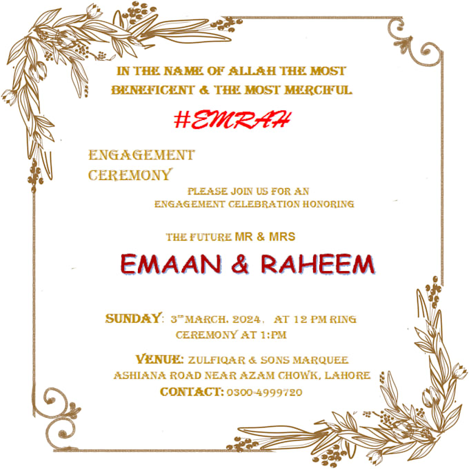 Design any type of invitation cards by Fahadsiddiqu851 | Fiverr