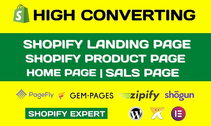 Design shopify landing page, product page, sales page using pagefly or ...