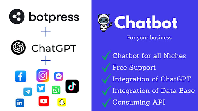 Create chatbot for instagram whatsapp telegram facebook, website using ...