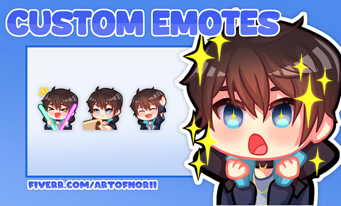 Make custom cute chibi twitch emotes by Artofnorii | Fiverr