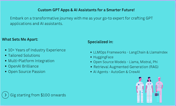 Create custom gpt apps using langchain and llamaindex by Hitz4u | Fiverr