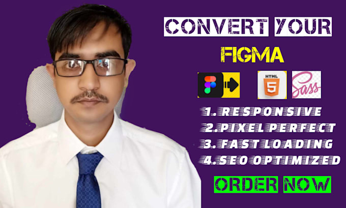Convert figma to html, scss, bootstrap 5 responsive design by Developer ...
