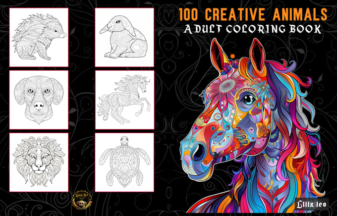 Design professional animal coloring book cover for adults by ...