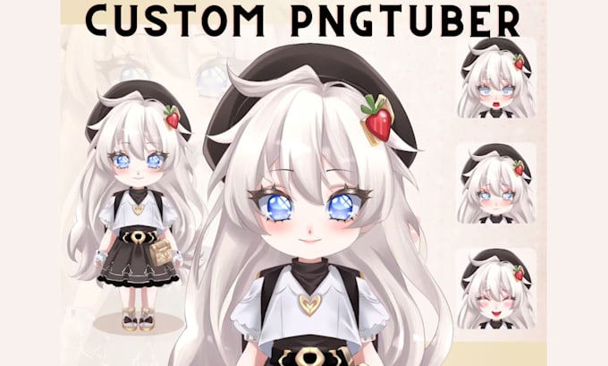 Create custom pngtuber live2d model vtuber character png tuber 2d ...