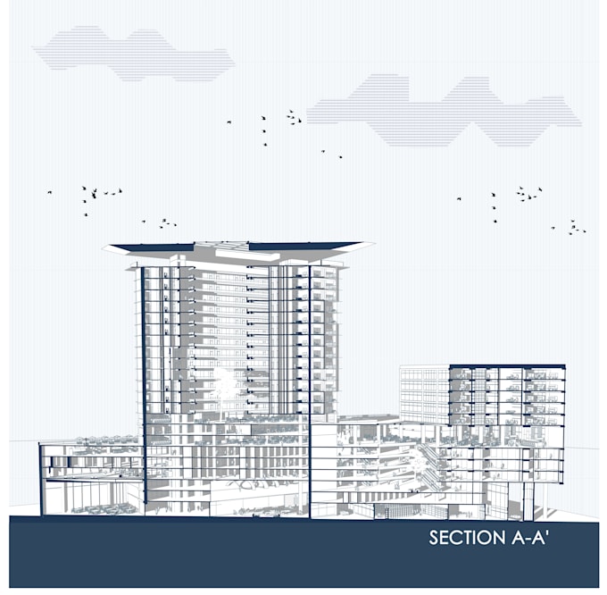 Make 3d perspective section, perspective drawing by Shubhra7175 | Fiverr