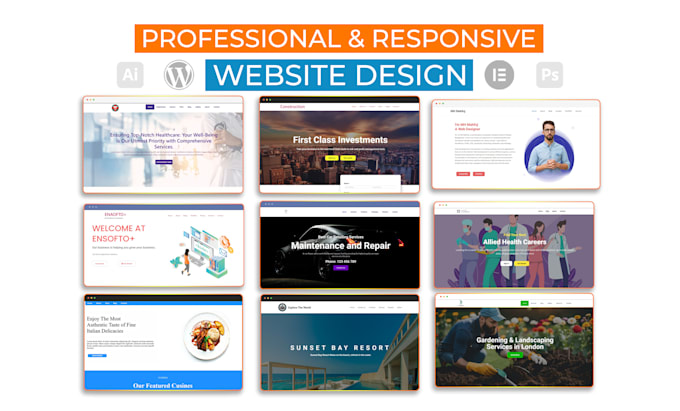 Design unique wordpress website, landing page, ecommerce website ...