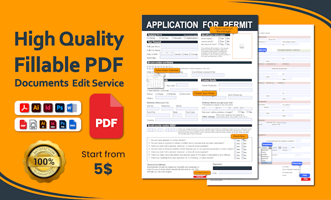 Make fillable pdf, editable form, fillable form, interactive pdf by ...