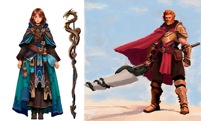 Draw your dnd character art illustration or concept art by Ninomk | Fiverr