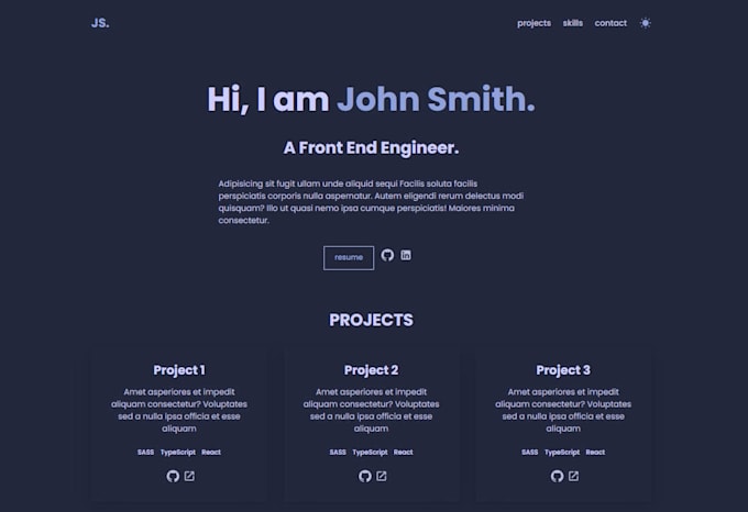 Build your professional react js portfolio website by Amumux | Fiverr