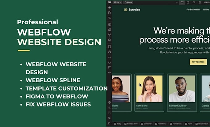 Webflow website design and redesign webflow spline 3d figma to webflow relume by Mazi_brands ...