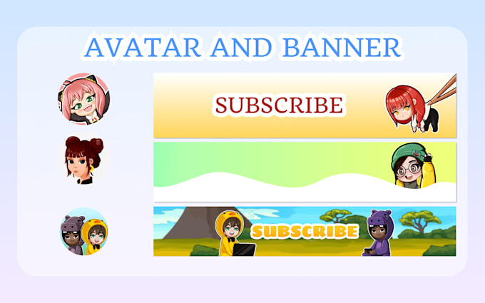 Draw cartoon profile picture avatars banner for any social media by ...