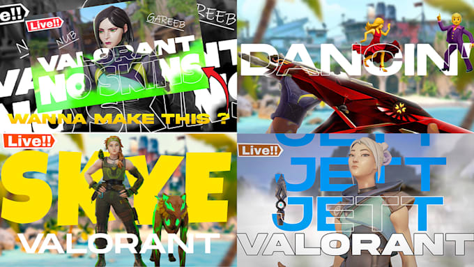 Design youtube thumbnails of valorant by Arnavfps | Fiverr