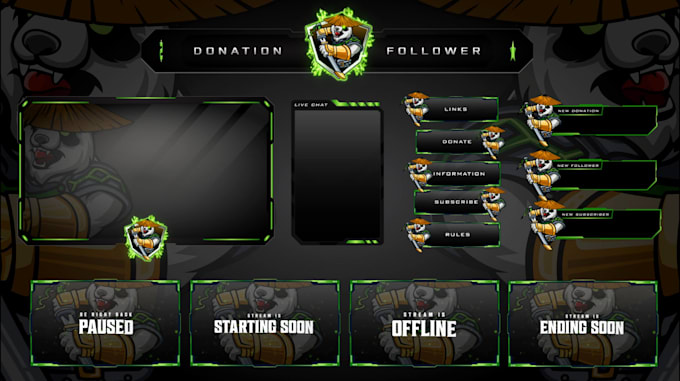 Create stunning custom animated stream overlay packs by Fozankhanx | Fiverr
