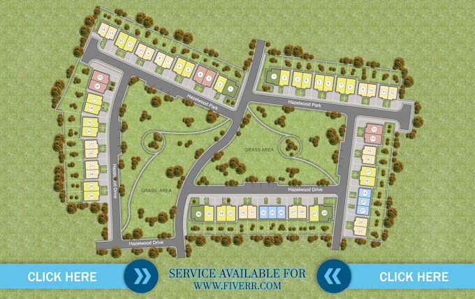 Render and design landscape site plan, plot plan and illustration site ...