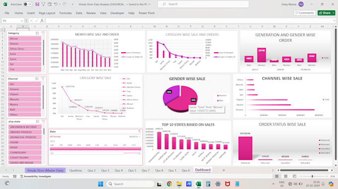 Do excel data analysis, attractive dashboard and mis reports by ...