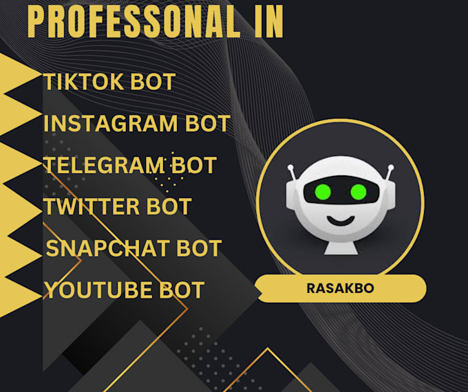 Develop youtube automated bot, instagram api bot, tiktok bot, telegram bot by Rasakbo | Fiverr