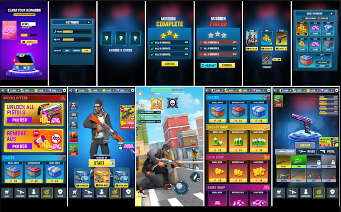 Design creative game ui for mobile games by Ahmadaliproject | Fiverr