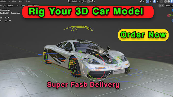 Rig your car or bike 3d model in blender by Manna8686 | Fiverr