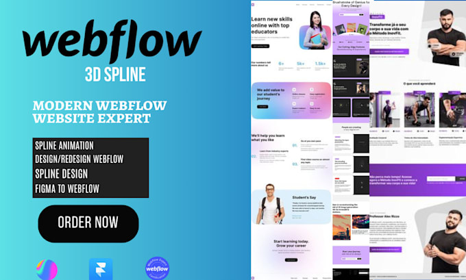 Design redesign webflow website, webflow ecommerce website 3d spline ...
