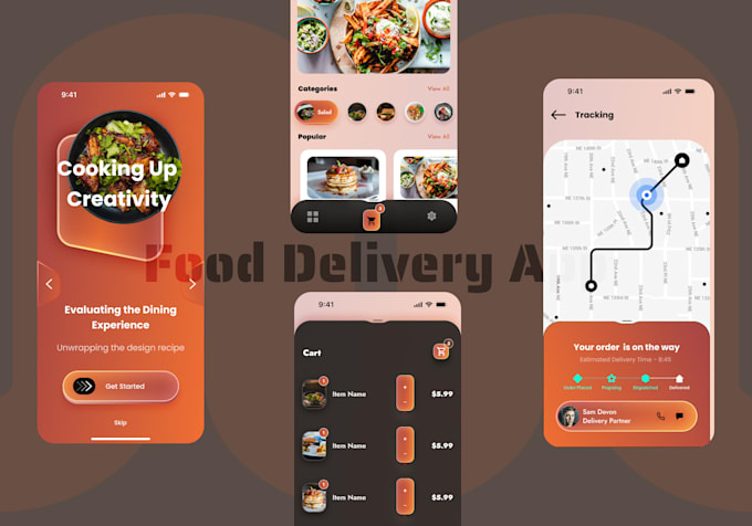 Create food mobile app, ios and android, figma plugins, figma prototypes, ui kit by ...
