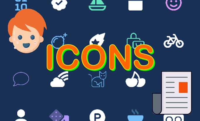 Design custom icons for web and apps by Binaragta | Fiverr