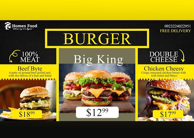 Design digital menu, restaurant card or animated food board and price ...