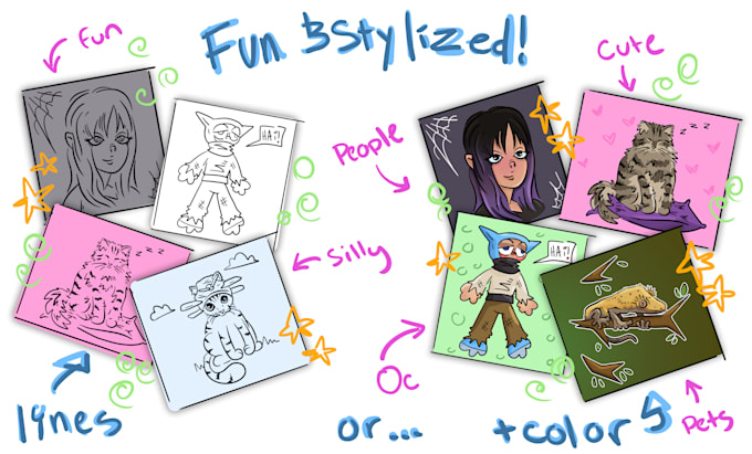 Draw a stylized image from photo of pet, pfp, oc, ect by Burnttxast ...